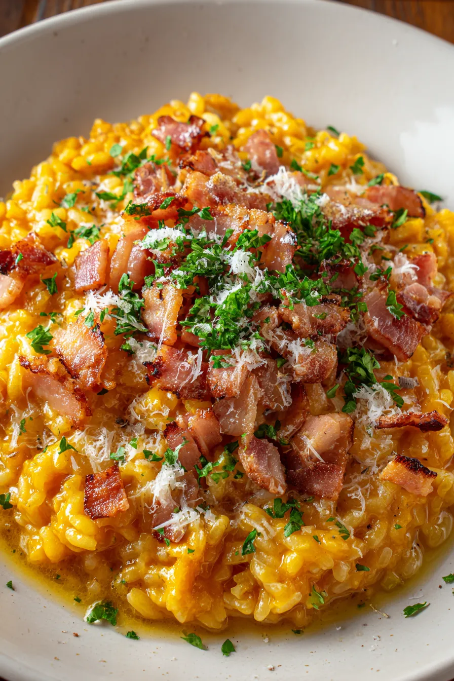 Pumpkin Risotto with Bacon & Parmesan – Dishes Recipe