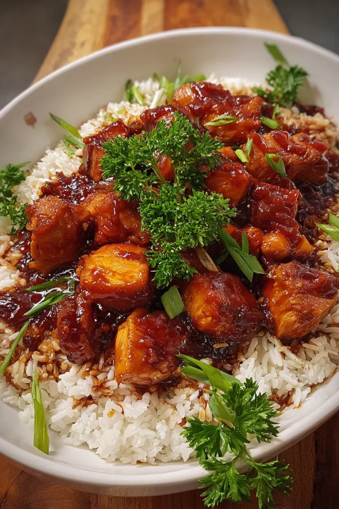Honey BBQ Chicken Rice – Dishes Recipe