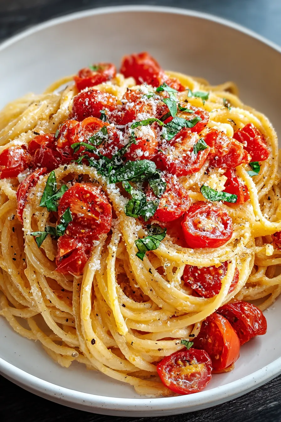 Creamy Fresh Tomato Garlic Pasta – Dishes Recipe